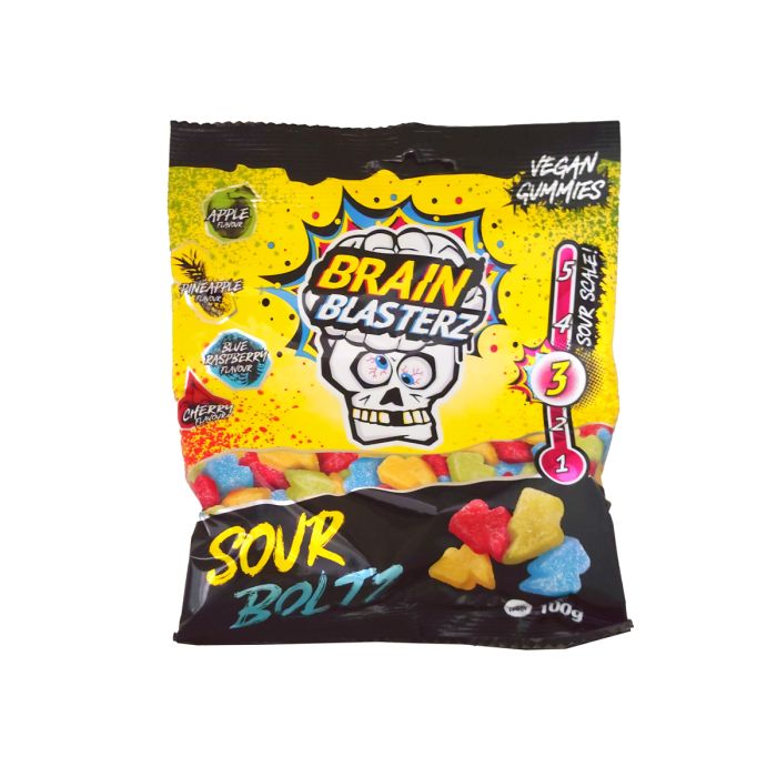 BRAIN BLASTERZ SOUR BOLTZ KIRPEÄ MAKEISSEKOITUS 100 G