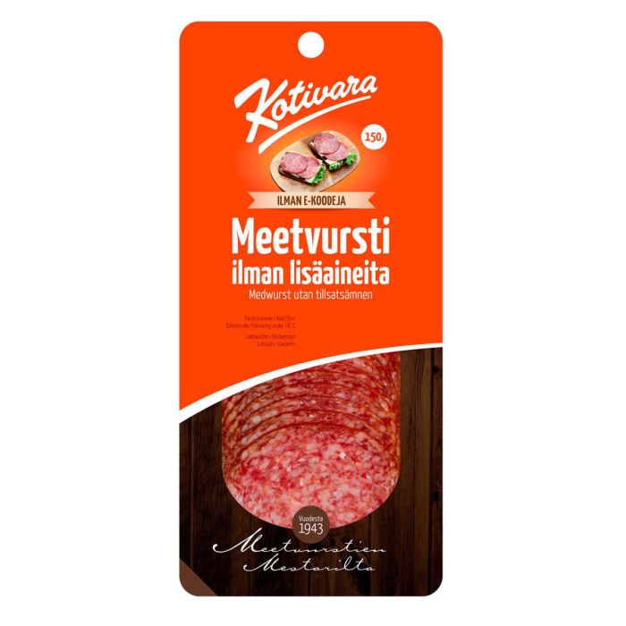 KOTIVARA MEETVURSTI ILMAN LISÄAINEITA 150 G
