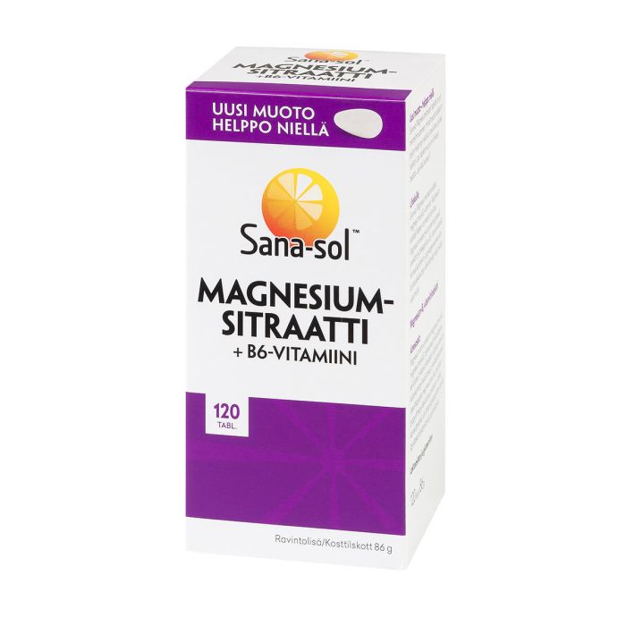 SANA-SOL MAGNESIUMSITRAATTI+B6-VITAMIINI 120