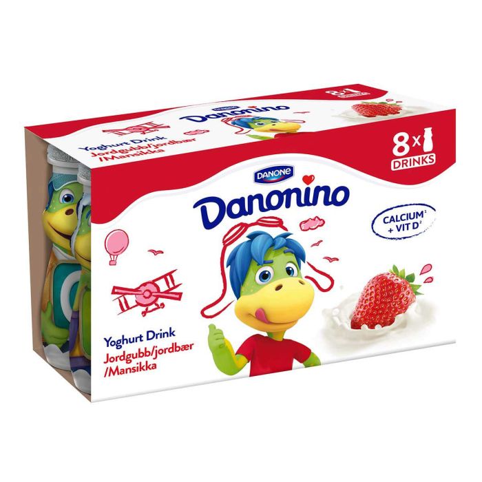 DANONE DANONINO JOGURTTIJUOMA MANSIKKA 8*100G 800 G