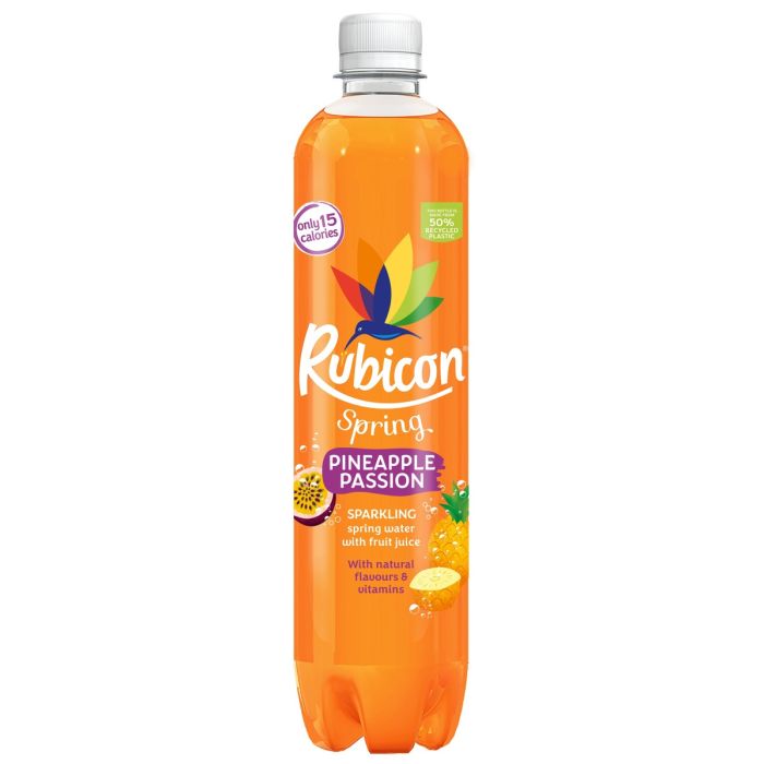 RUBICON SPRING MEHUKIVENNÄISVESI PINEAPPLE-PASSIONFRUIT KMP 500 ML