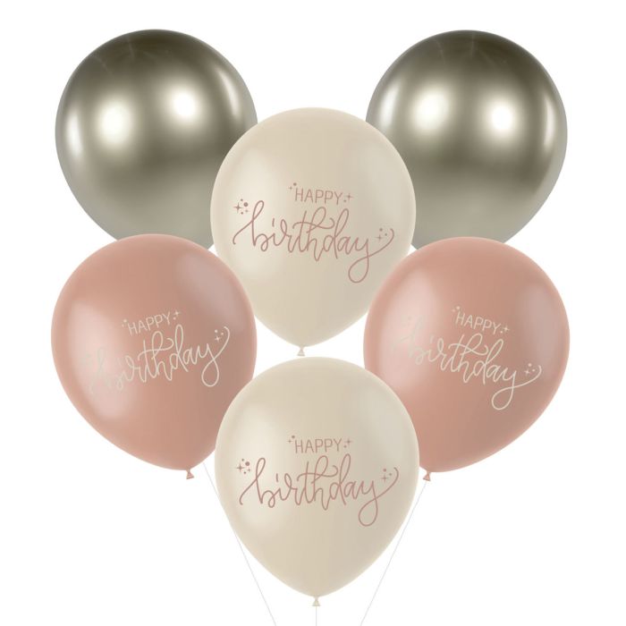 HAPPY BIRTHDAY ILMAPALLO 33 CM 6 KPL/PSS