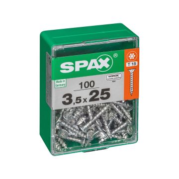 SPAX RUUVI TORX UPPOKANTA, KOKOKIERRE WIROX 3,5X12 M 100KPL